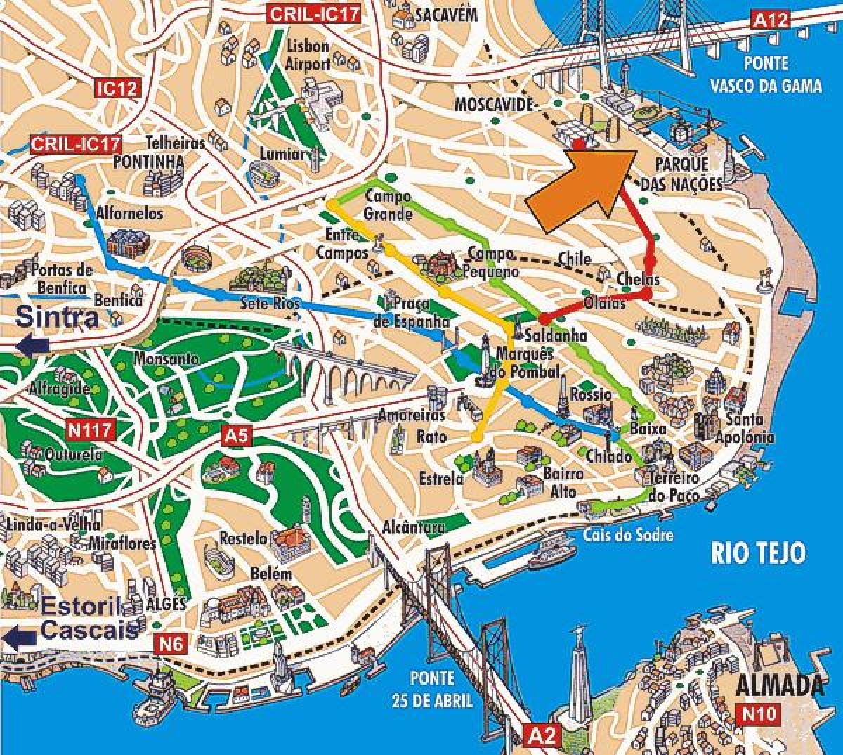Lisboa oriente map - Map of lisboa oriente (Portugal)